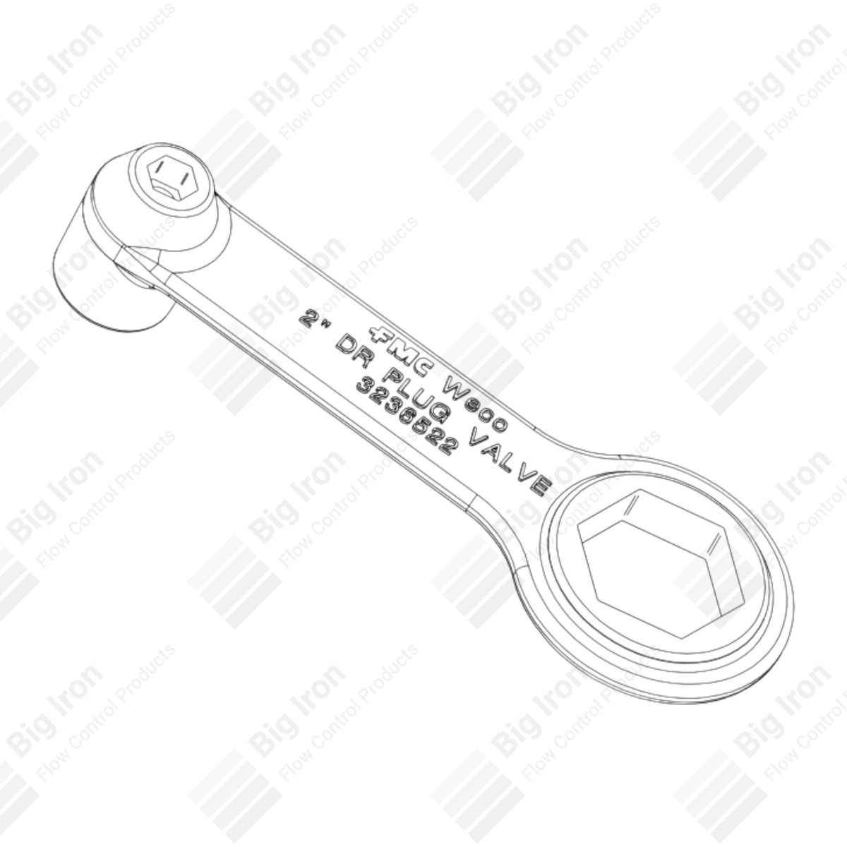 Plug Valve Wrench, FMC TE, 1.5" DR150 & 2" DR50-DR100 – Big Iron Flow ...