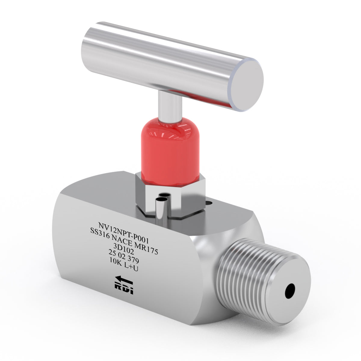 1/2in NPT NEEDLE VALVE, 10,000psi SOUR SERVICE, -50F/250F, (316SS ...