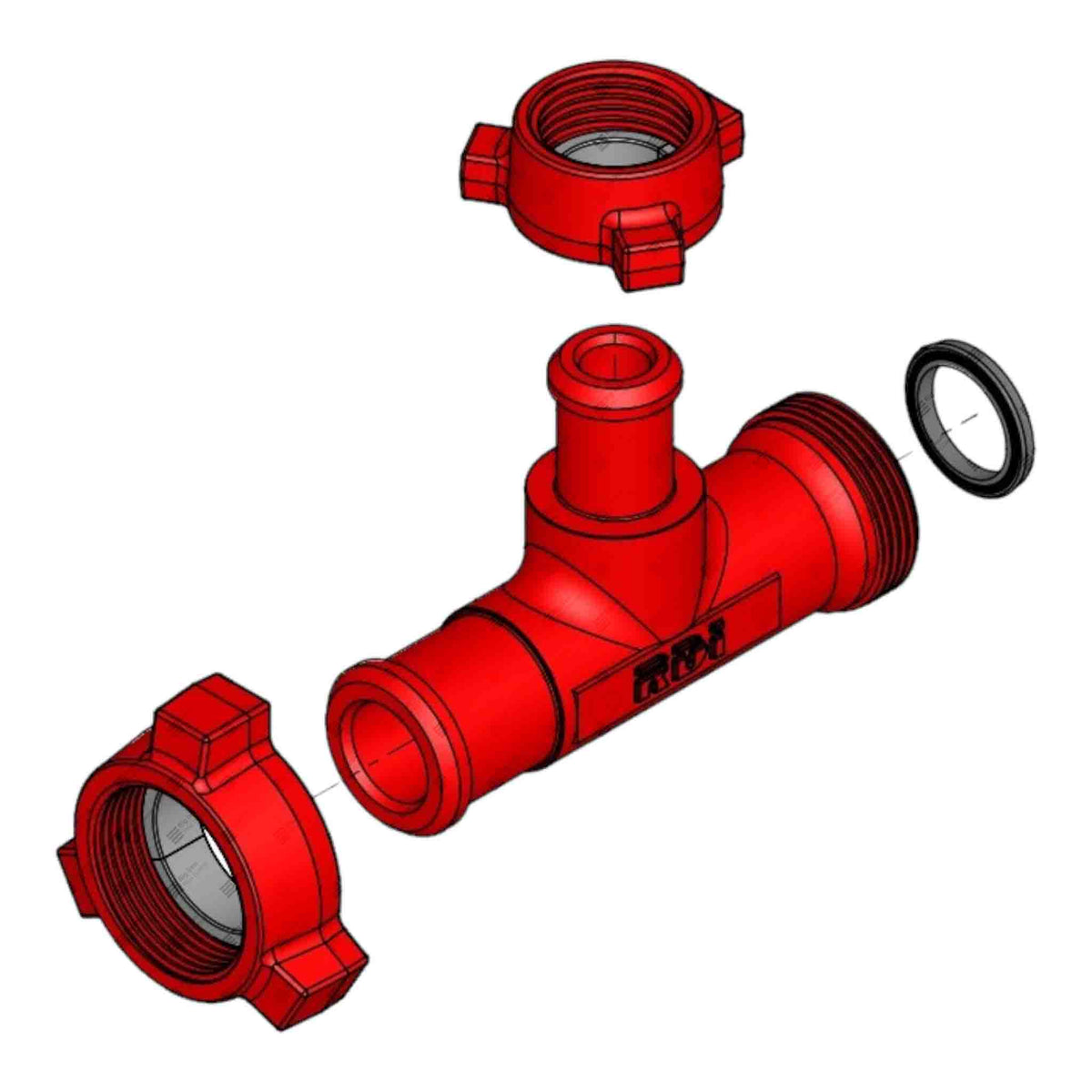 Tee, 3" 1502 MxF x 2" 1502 M, 15000 psi, STD Service – Big Iron Flow ...
